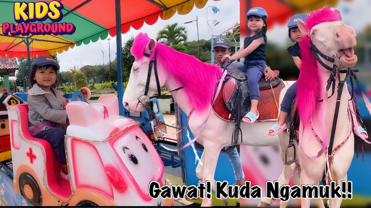 GAWAT!! KUDA NGAMUK Nada Takut Banget 😨 Naik Kuda, Odong Odong, Perahu ...