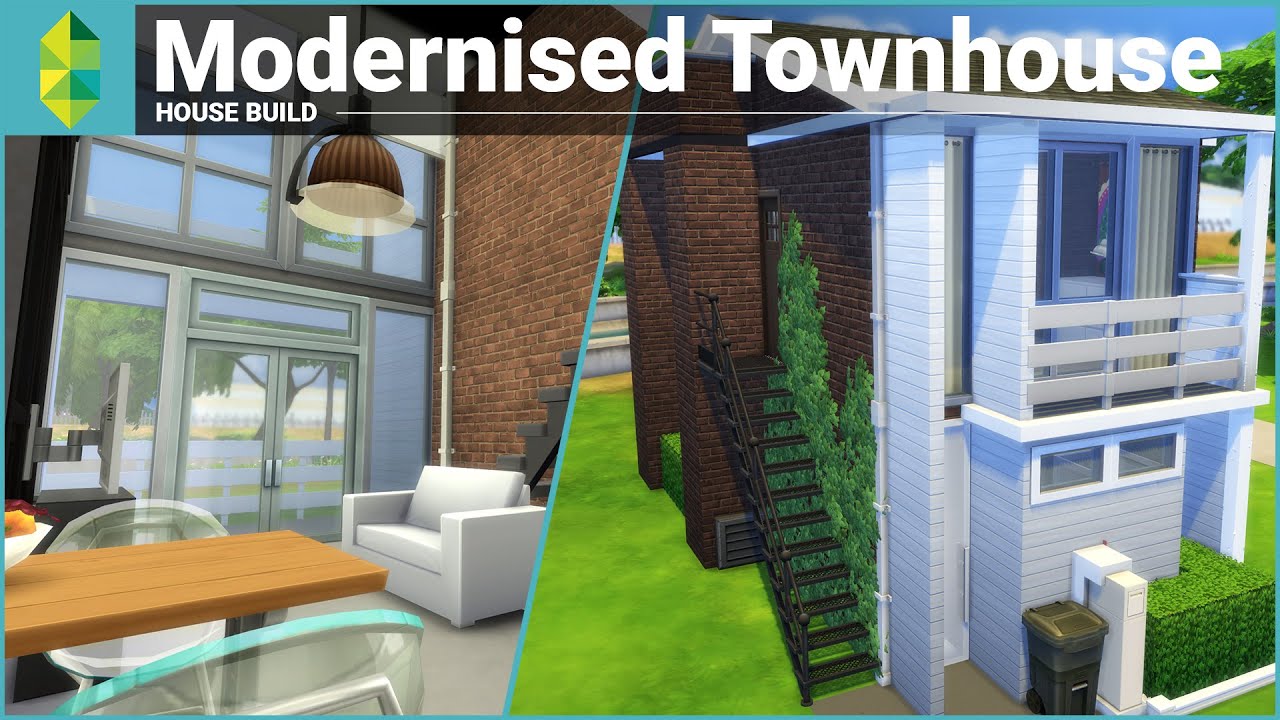 The Sims 4 House Building - Modernised Townhouse - YouTube