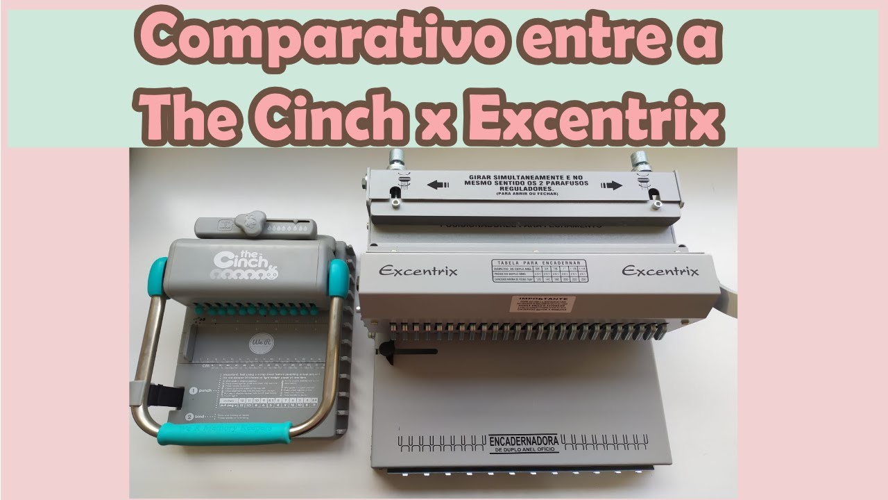 Comparativo entre a encadernadora The Cinch x Excentrix - YouTube