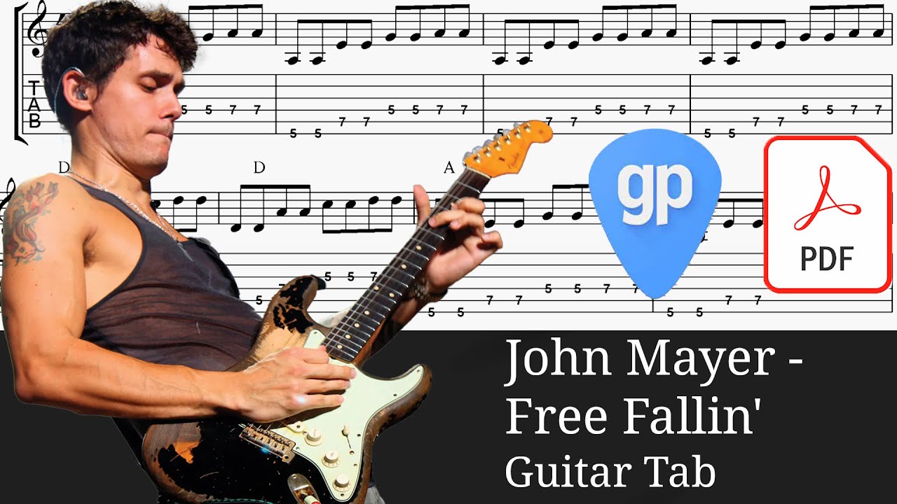 John Mayer - Free Fallin' Guitar Tabs [TABS] - YouTube