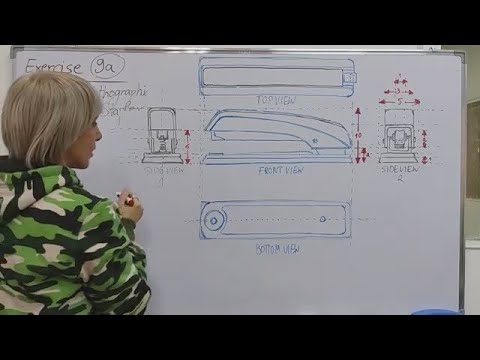 Basic Orthographic Multiview drawing of Stapler - YouTube
