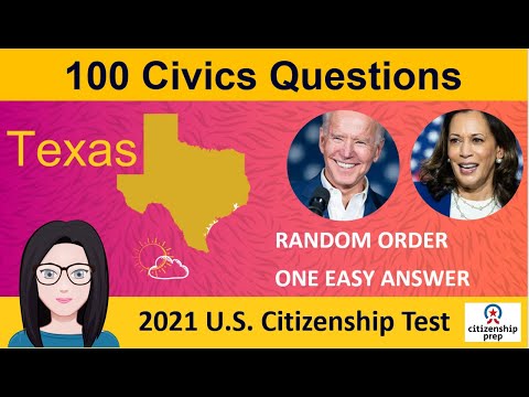 [Texas🌤] 100 civics questions and answers for US citizenship interview ...