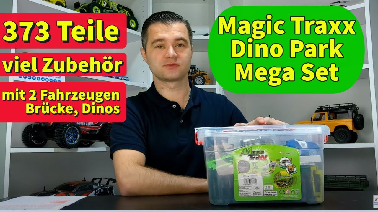 Magic Traxx Dino Park Mega Set - Rennbahn für Kinder mit viel Zubehör ...