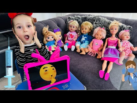 Kız Oyunları!ADA ÖNCE ÖĞRETMEN OLDU SONRA HEMŞİRE BEBEKLERİ İLE OYNADI!Kız Oyunları,Evcilik Videosu