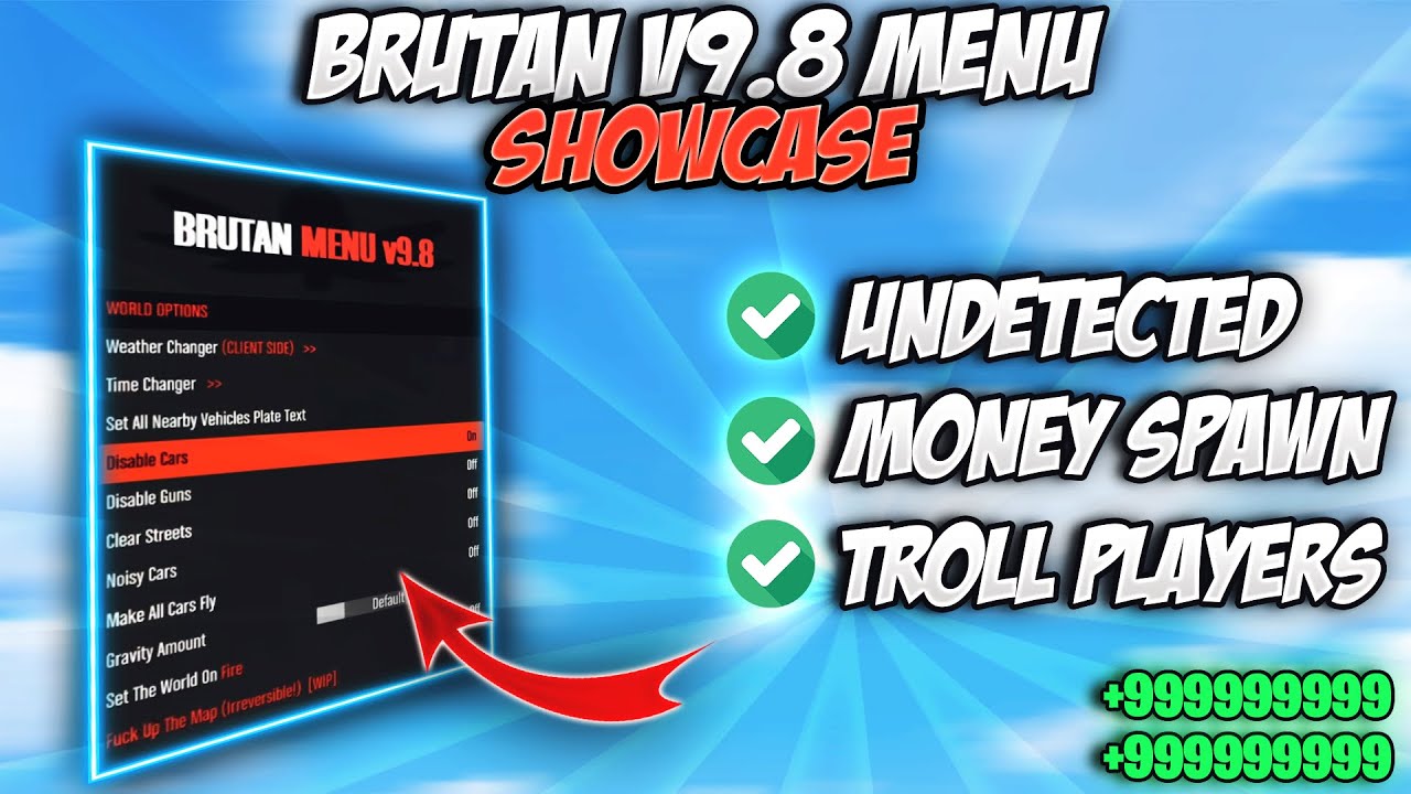 FiveM Cheat | Brutan V9.8 Mod Menu | Hack Money | Troll Players - YouTube