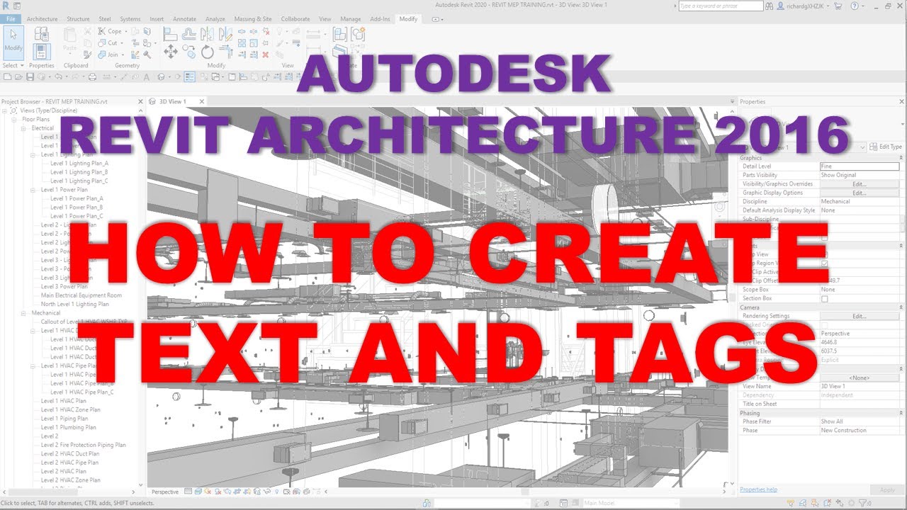 REVIT ARCHITECTURE 2016: HOW TO CREATE TEXT AND TAGS - YouTube