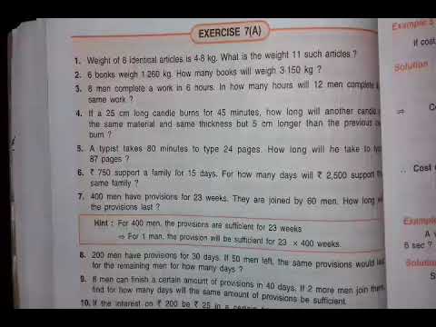 Unitary Method Part- I ICSE Maths std 7th - YouTube