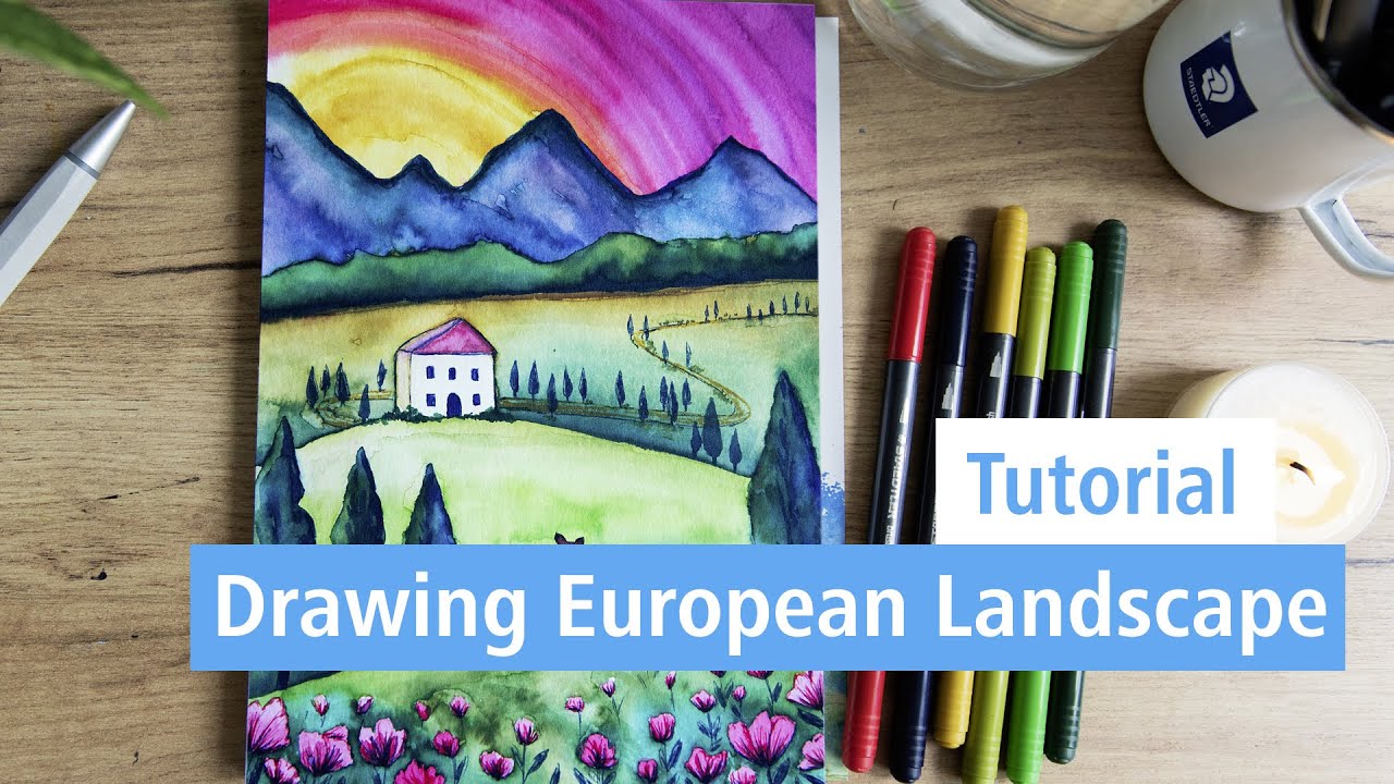 Drawing European Landscape DIY Tutorial | STAEDTLER - YouTube