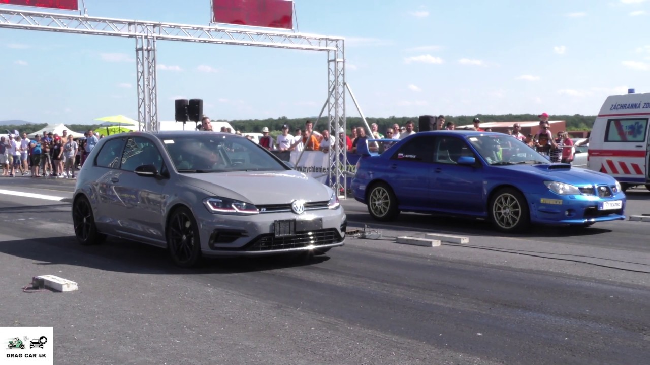 VW Golf R vs Subaru Impreza WRX STI Drag race 🚦🚗💥💨 Drag race sports car ...