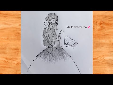Drawing a girl back Side pencil sketch for beginner ||How to draw a ...