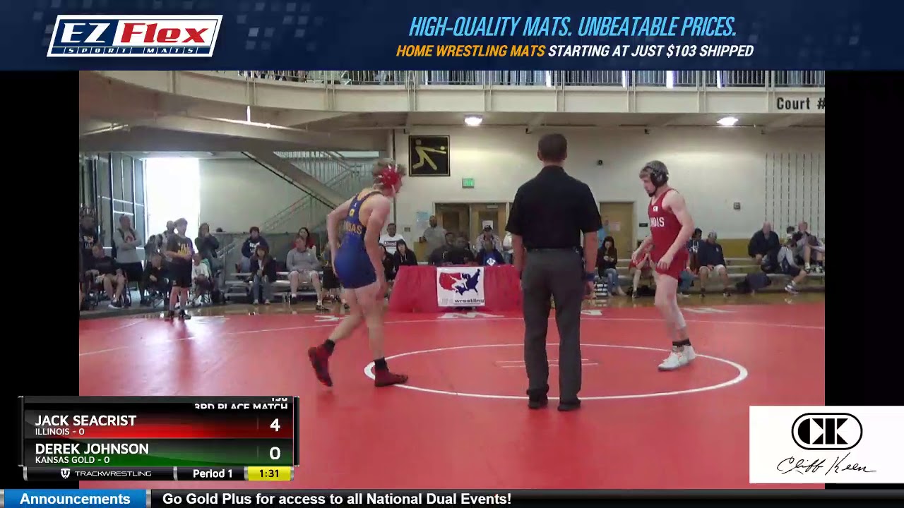 Mat 2 136 Jack Seacrist Illinois Vs Derek Johnson Kansas Gold - YouTube