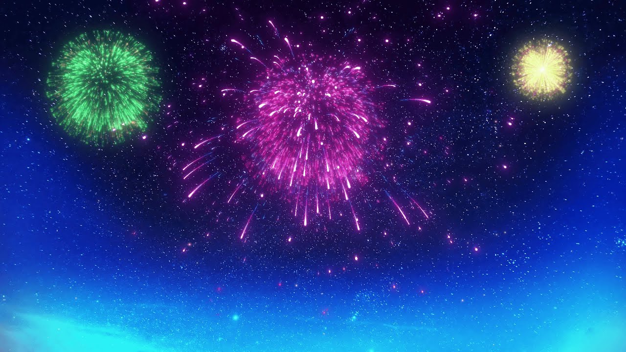 Starry Night Fireworks Loop - YouTube