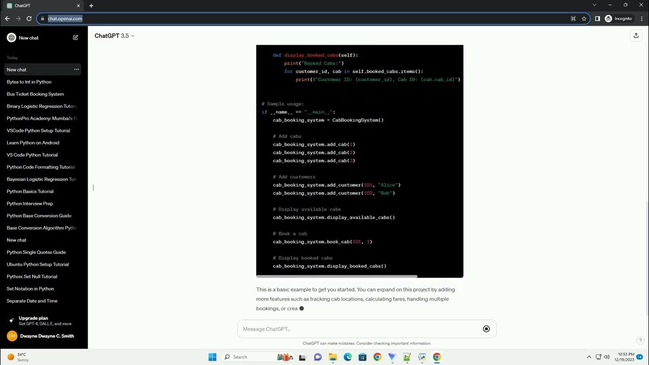 cab booking system project in python - YouTube