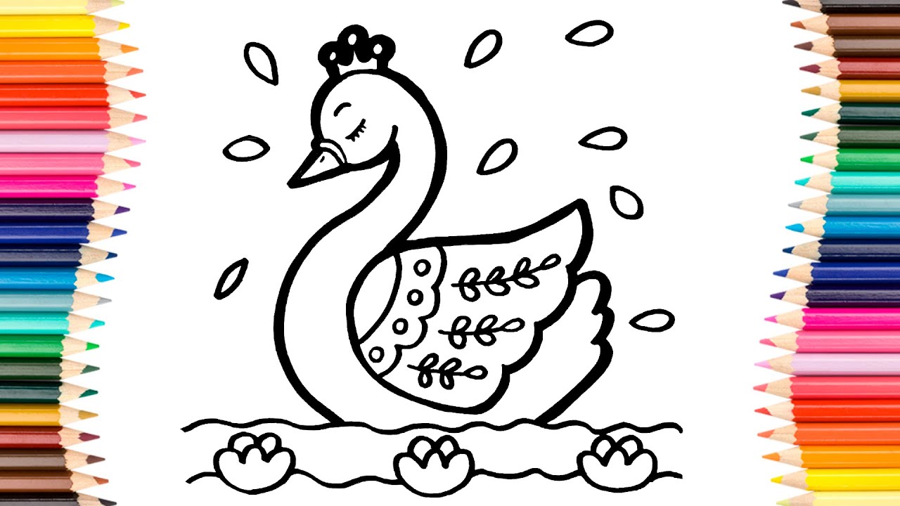 How to Draw a Swan Princess for Kids and Toddlers - YouTube