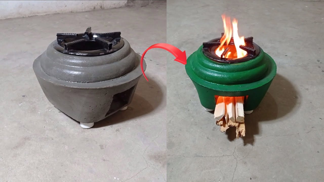 Homemade Wood Stove - How to make a wood burning stove - simple outdoor ...
