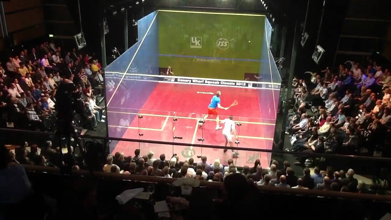 Tarek Momen vs. James Willstrop, 2012 Canary Wharf Classic, trickle ...