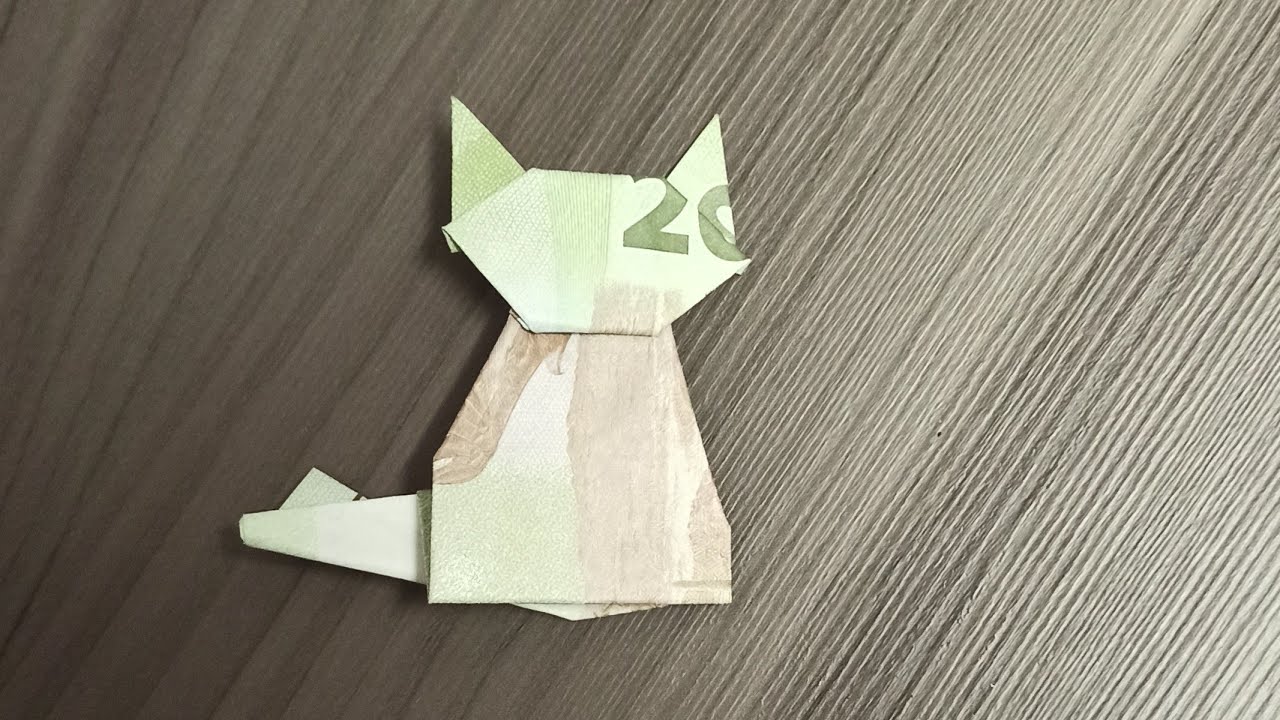 gatito en billete ( origami - YouTube