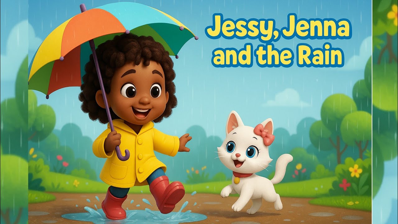 Jess, Jenna the Kitten, and the Rainy Day Adventure | Fun Rain Song for ...
