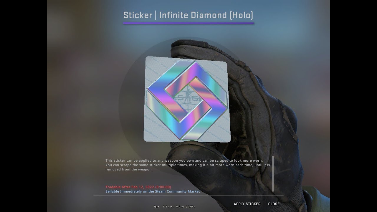 new sticker capsule unboxing :) (1/1 infinite diamond callxd) - YouTube