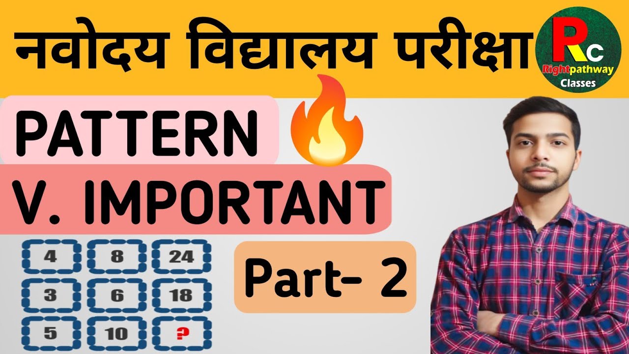 Pattern Part- 2 | Navodaya Vidyalaya | Pattern Completion | Important ...