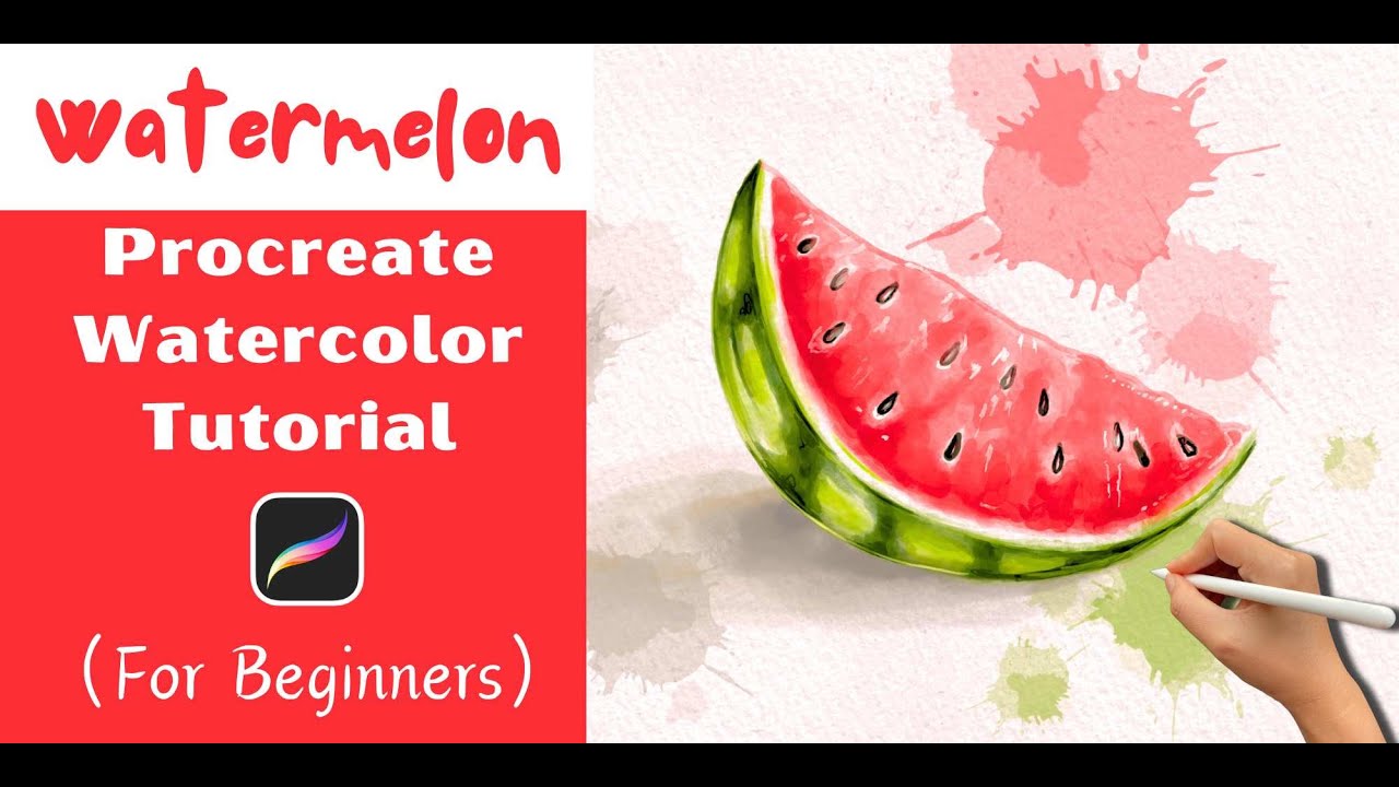 🎨 Juicy Watermelon Procreate Watercolor Tutorial 🍉 EASY TricksBeginners ...