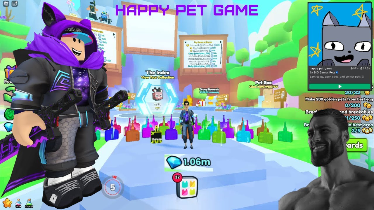 How to get the best pets and 1 million diamonds in happy pet game in ...