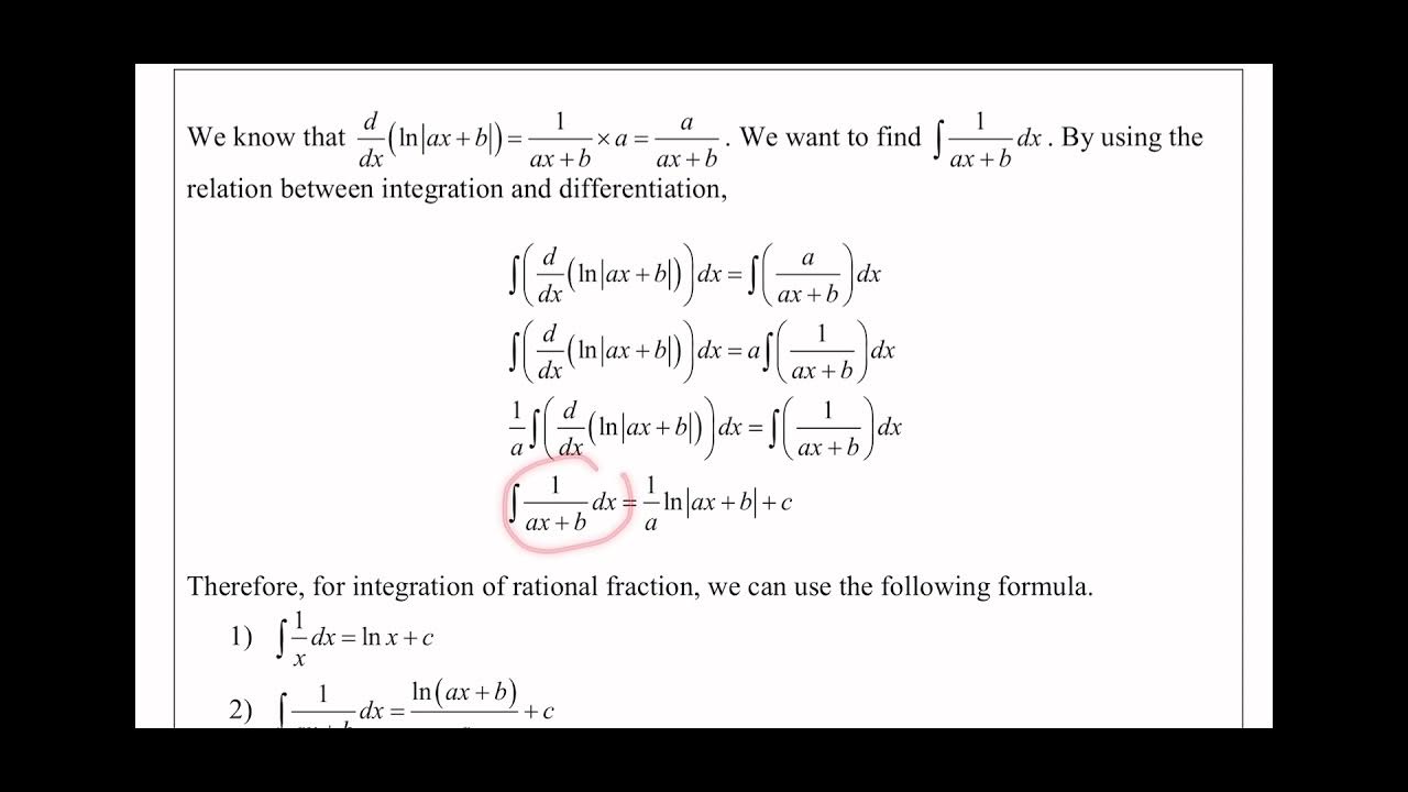 Basic Concept of Integration of Rational Function - YouTube