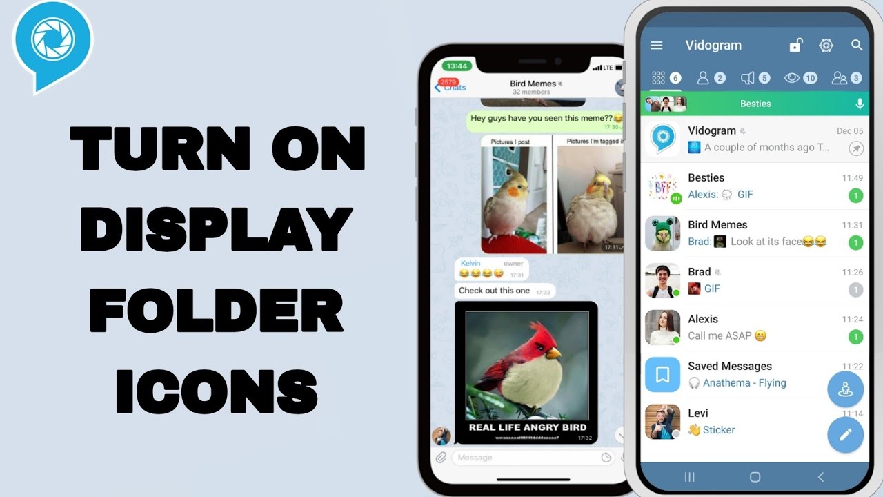 How To Turn On Display Folder Icons On Vidogram App | Step By Step ...