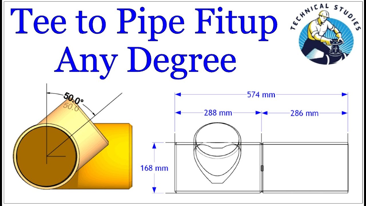 How to fit up a Tee to a Pipe Rotated in Any Degree. - YouTube