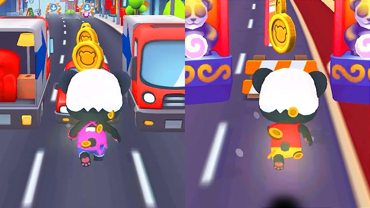 Panda Panda Run Gameplay - Panda Pi vs Panda Pinky - YouTube