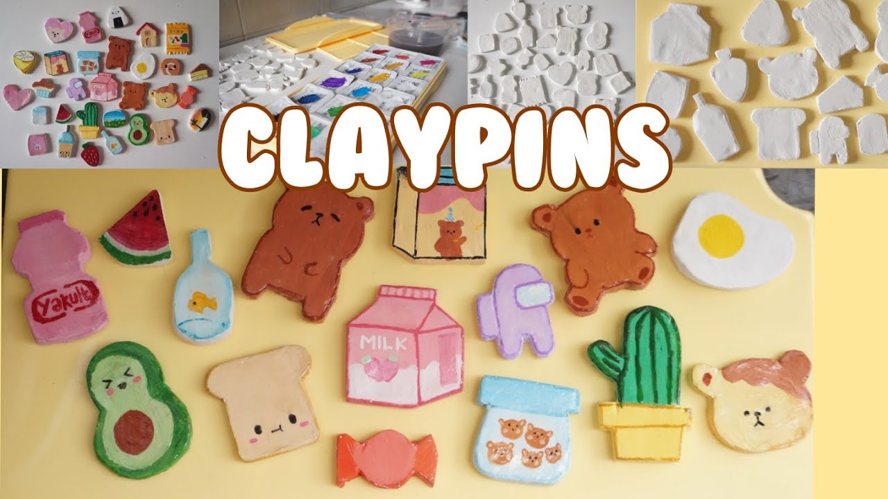 how i make clay pins - YouTube