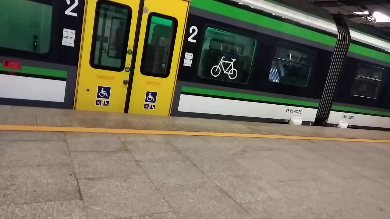 KM Odjazd Newag Impuls 45WE ze stacji W-wa Śródmieście (🚉R1) - YouTube