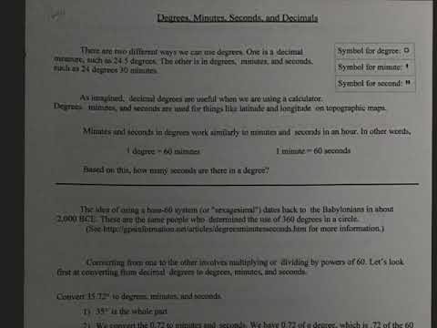 DMS decimal degrees conversion - YouTube