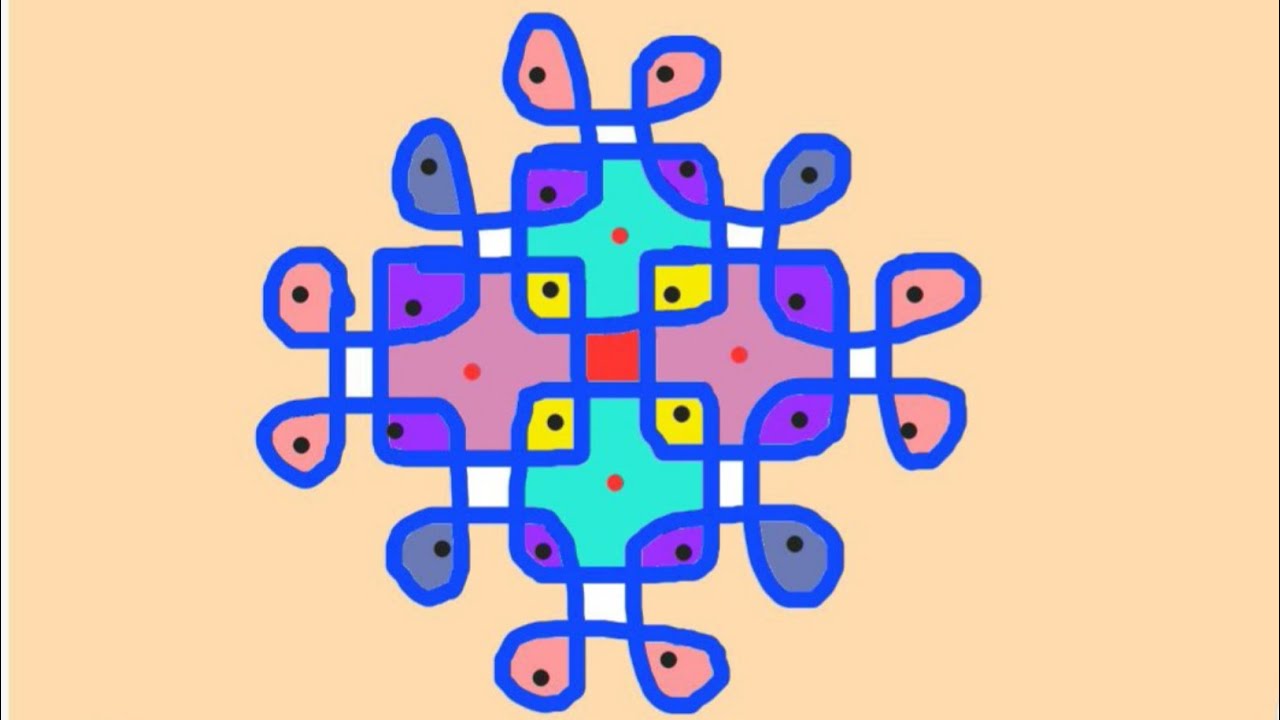 6×2×2 dots kolam/digital kolam/beginner kolam/kambi kolam - YouTube