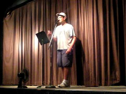 Jeff Després singing Crazy at Camp Kennebec talent show - YouTube