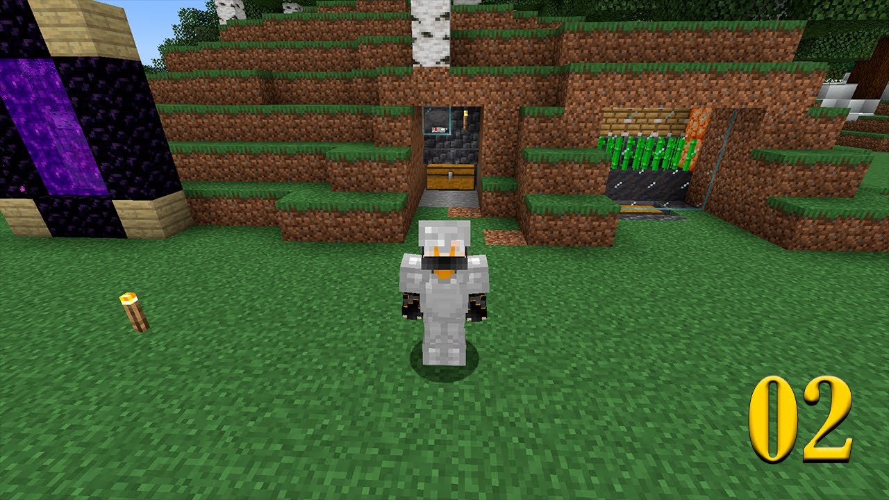 [02] Heading for the Netherite Beacon - Chicken and sugar cane farm ...