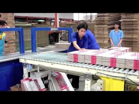 MOSCA AUTOMATIC STRAPPING MACHINE FOR CORRUGATED INDUSTRY - YouTube