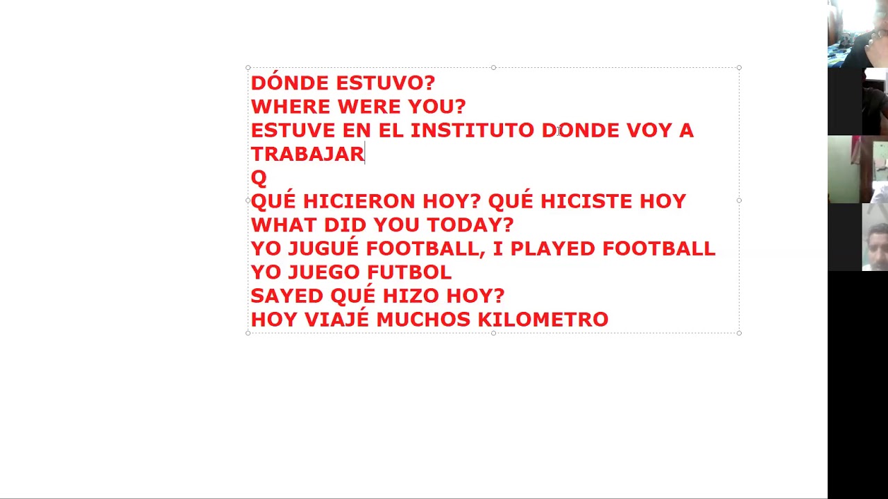 Second Spanish lesson on Zoom - YouTube