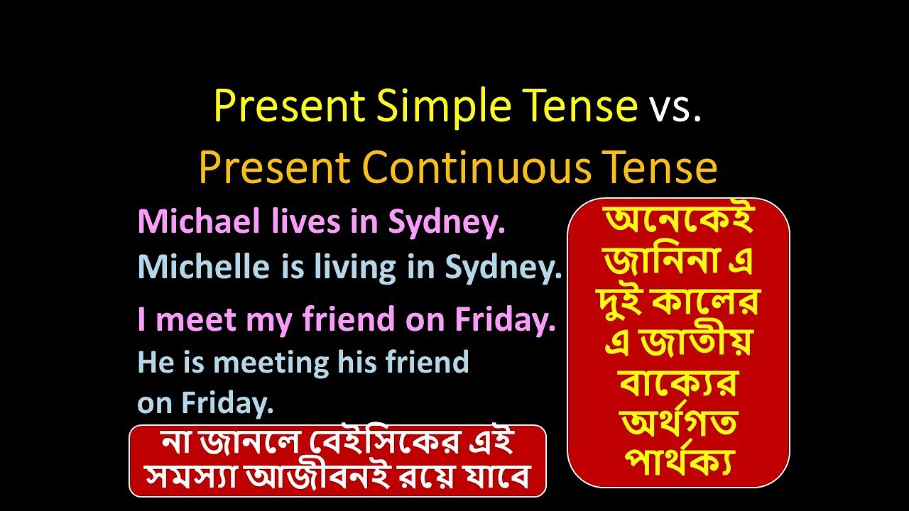 Present Simple Tense vs Present Continuous Tense_English 101 - YouTube