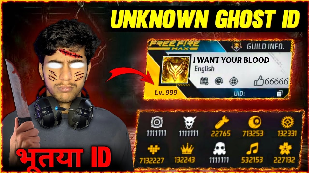 *GHOST ID with 100,000+ Badges* 😱🔥 - Free fire Ghost ids - Gaming with ...
