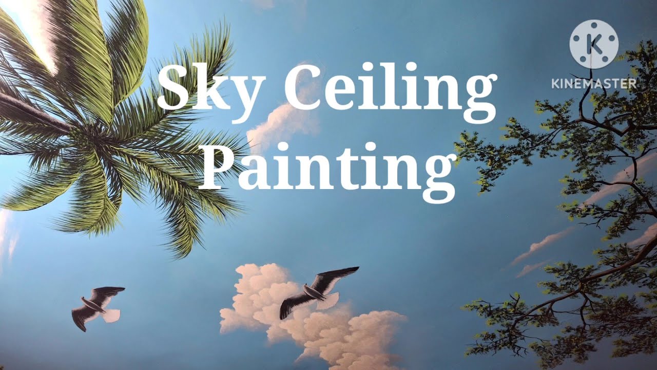 3D Sky Ceiling Painting | 3D effects | #ceilingpainting #skypainting ...
