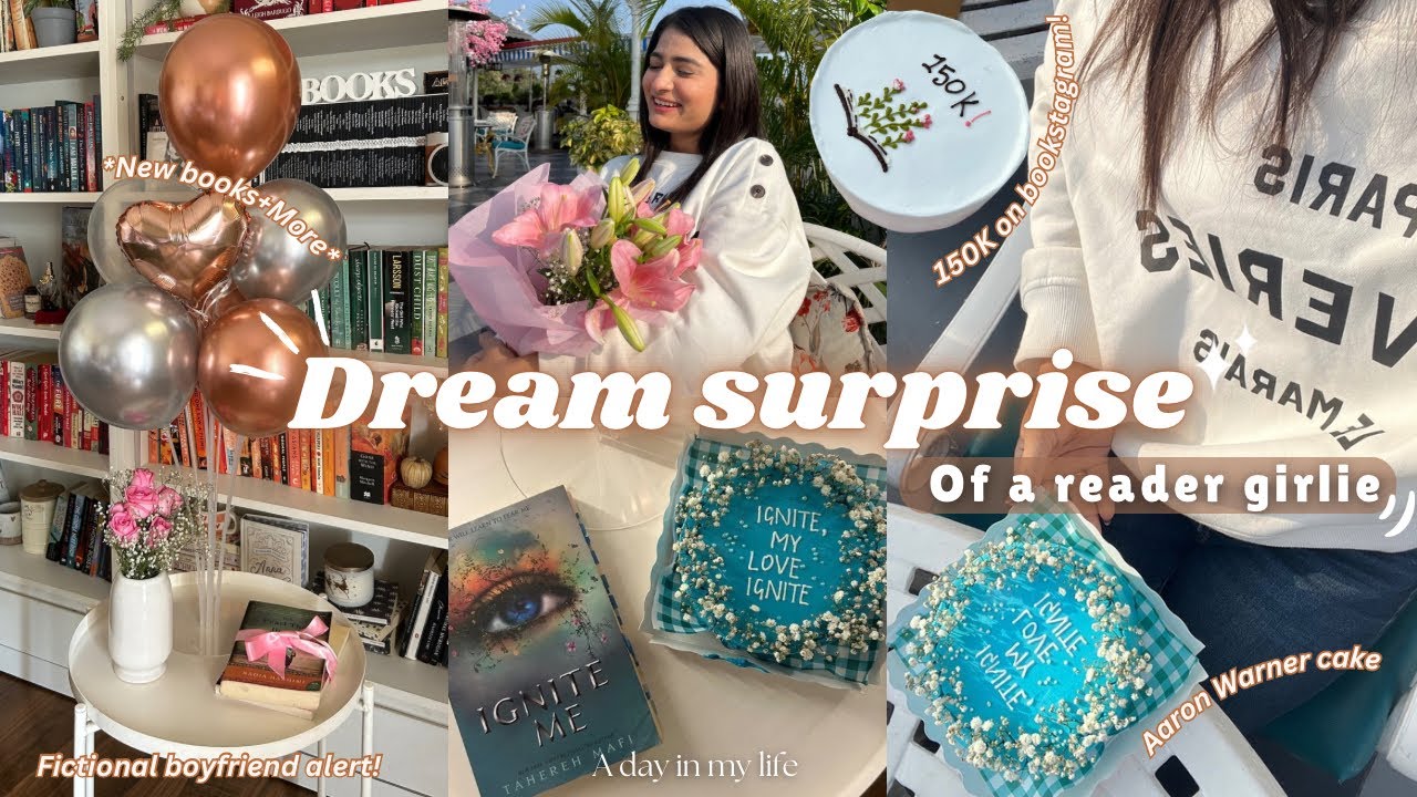 💭DREAM SURPRISE OF A READER!📚Aaron Warner cake + Bookstore vlog🌷📖 New books ||150K celebration🌟 ...