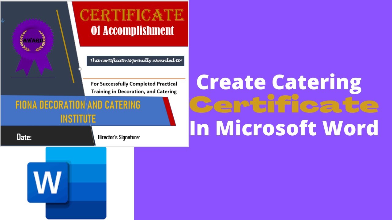 Create Catering Certificates In Microsoft Word _ MS Word Tutorial - YouTube