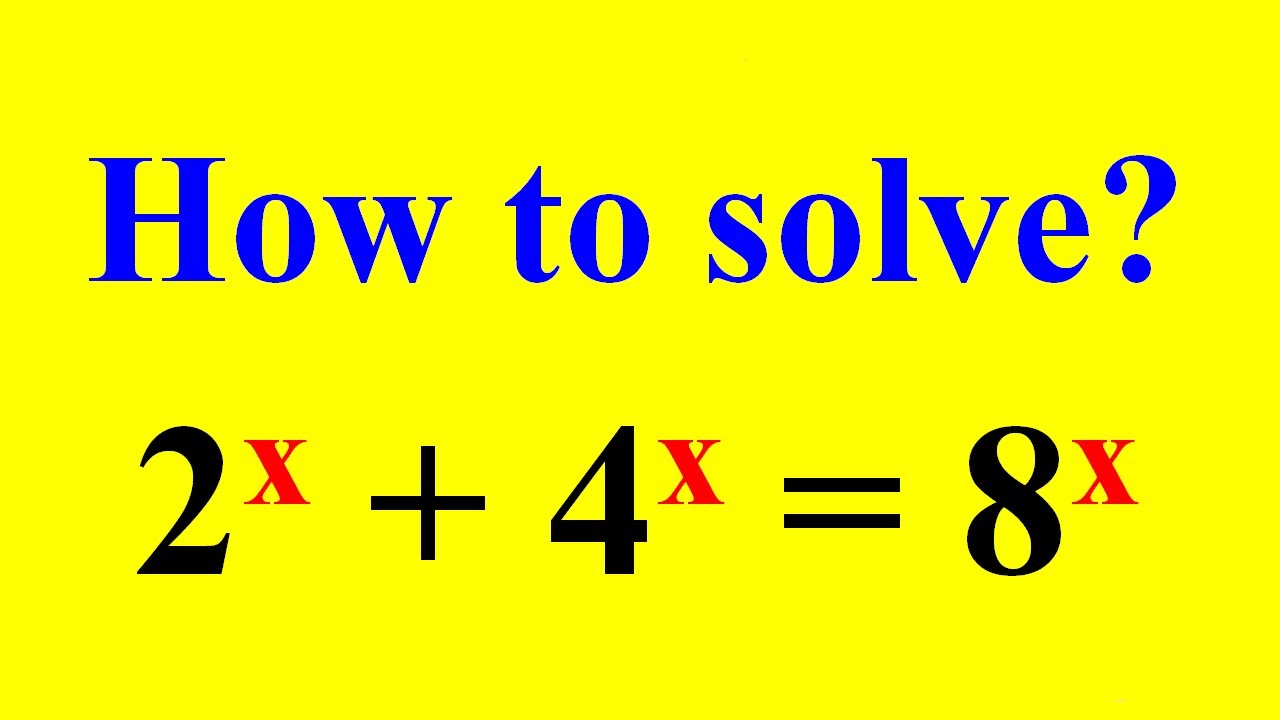 A Nice Math Olympiad Exponential Problem - YouTube