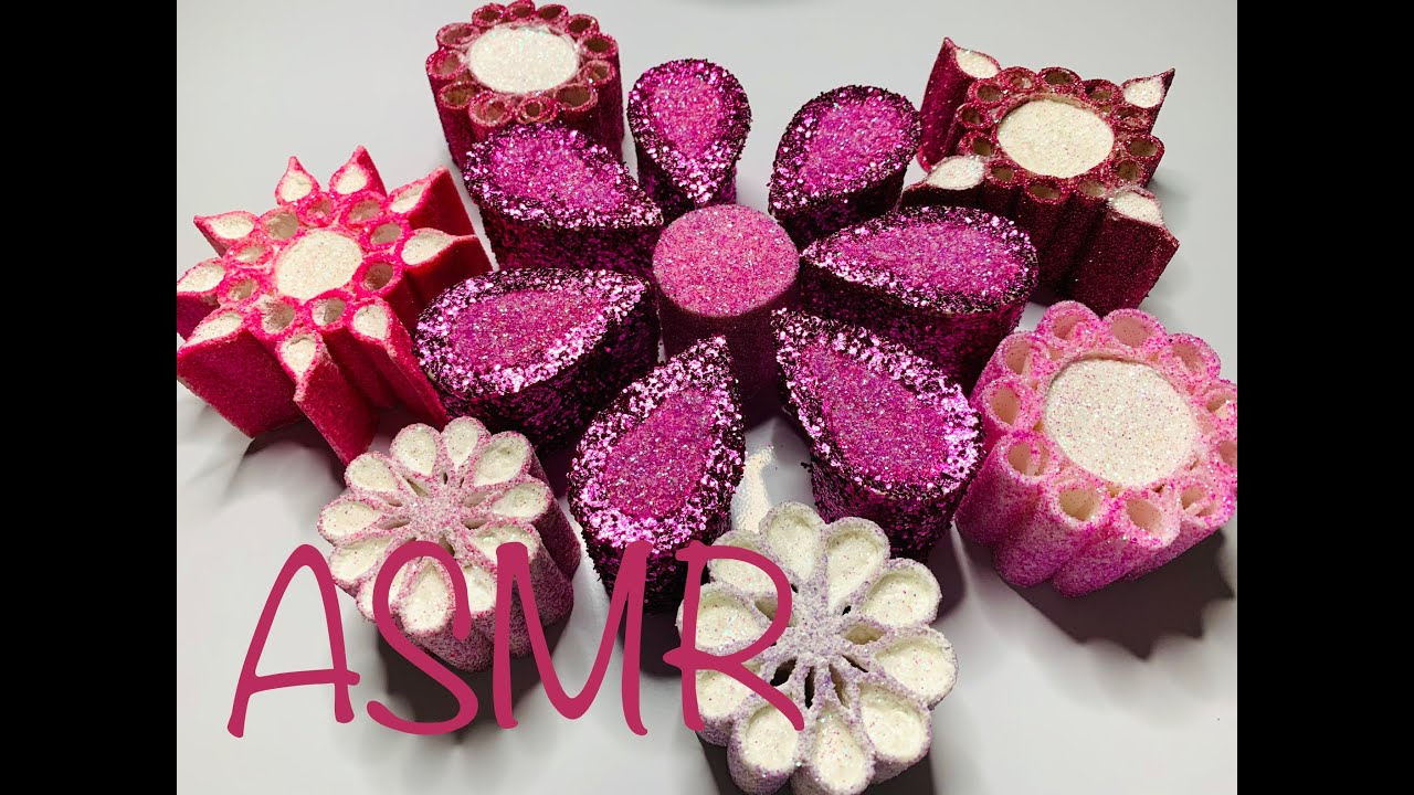 | ASMR | 🌺 Glitter covered starch flowers! 🌺 Relaxing - YouTube