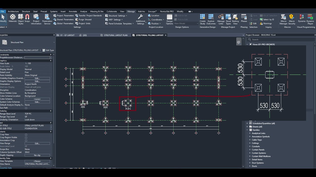 HOW TO CREAT PILLING LAYOUT PLAN - YouTube