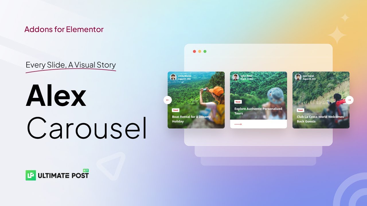 How to Use Alex Carousel Widget by Ultimate Post Kit in Elementor - YouTube