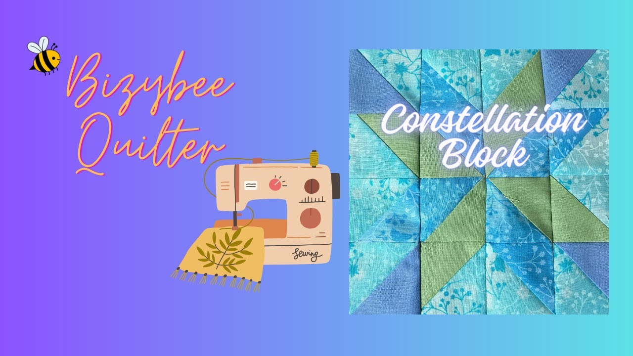 Sewing my Constellation quilt block - YouTube