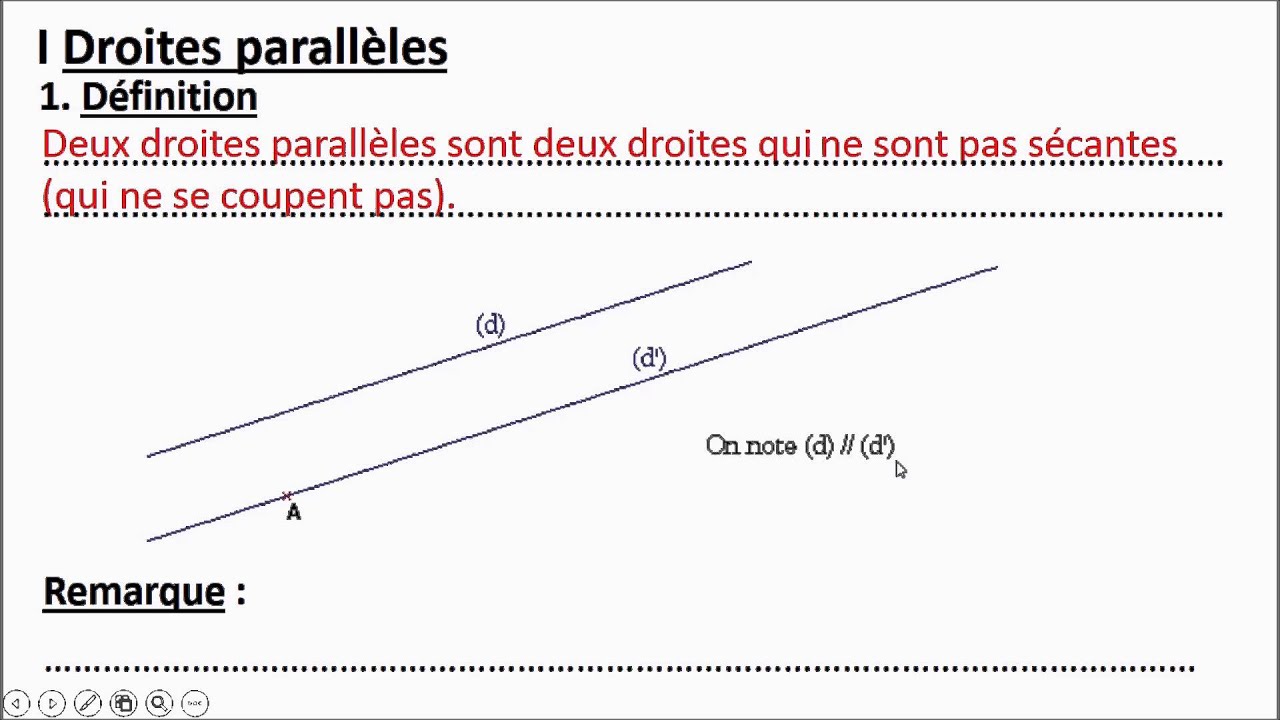 Niveau 6ème : G4 - A Définition de droites parallèles - YouTube