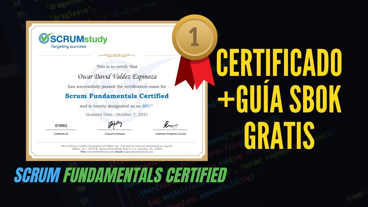 🥇Certifícate en SCRUM FUNDAMENTALS GRATIS 2021 + 🎁Guía SBOK DE SCRUMstudy - YouTube